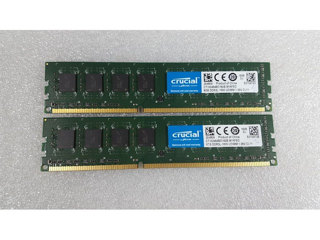 16Gb DDR3L Crucial 1600MHz 1.35v/1.5v uparene Br.2