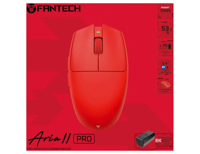Fantech XD7V2P Aria II Pro bežični gejmerski miš crveni