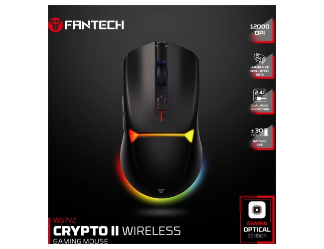 Fantech WG7V2 Crypto II bežični gejmerski miš crni