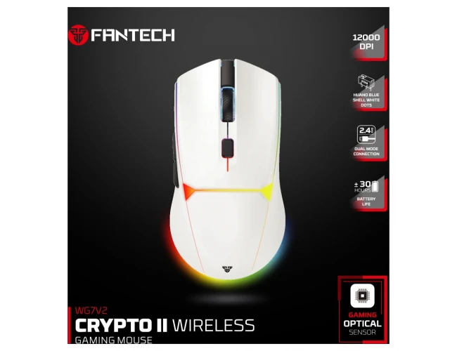 Fantech WG7V2 Crypto II bežični gejmerski miš beli