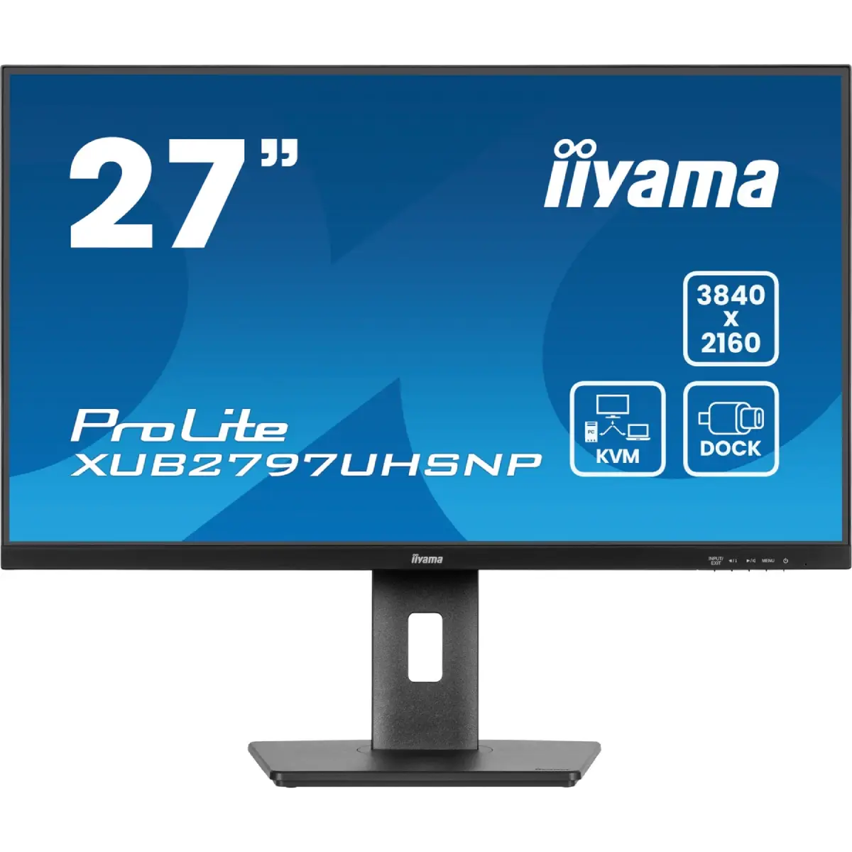 Iiyama 27” 4K IPS RJ45 KVM Switch USB-C ProLite XUB2797UHSNP-B1 Monitor