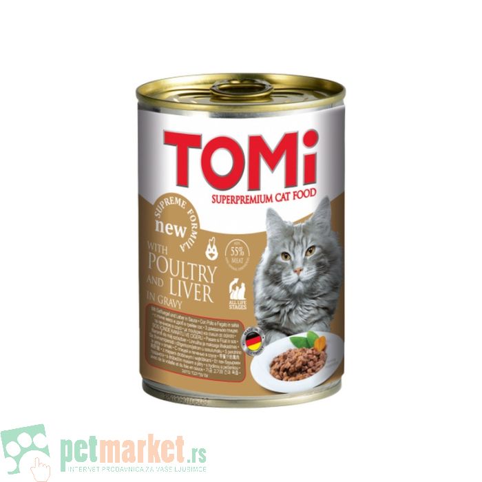 Tomi: Vlažna hrana za odrasle mačke Adult, 24x400 gr