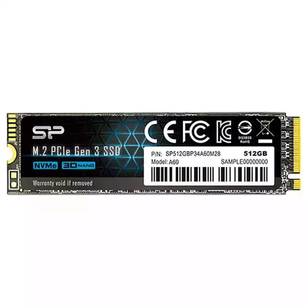 SSD M.2 NVME 512GB SiliconPower SP512GBP34A60M28 A55 2200MBs1600MBs
