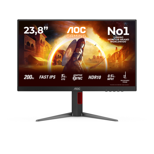 Monitor AOC 24G4HA 23,8"/IPS/1920x1080/200Hz/0,5ms MPRT/HDMIx2,DP/Gsync/zvucnici/crna