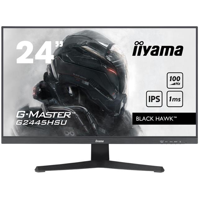 IIYAMA Monitor LED G2445HSU-B2 G-MASTER Gaming Light 23.8" 1920 x 1080 @100Hz 300 cd/m² 1ms 300cd HDMI DP USB Hub tilt 3y
