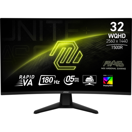 32 inča MAG 32CQ6F WQHD 2560x1440 Rapid VA 180 Hz zakrivljeni gaming monitor