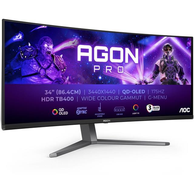 Monitor 34" AOC AGON PRO AG346UCD OLED 3440x1440/175Hz/0.03ms/2xHDMI/DP/zvučnici