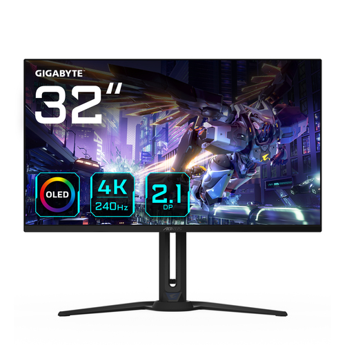 31.5" 240Hz UHD 3840 x 2160, OLED, ClearMR 13000, 1x Displayport 2.1 (UHBR 20) Top-Tier Bandwidth, 1x mini DP 2.1 (UHBR 20), OLED Care AI-Based Protection, KVM