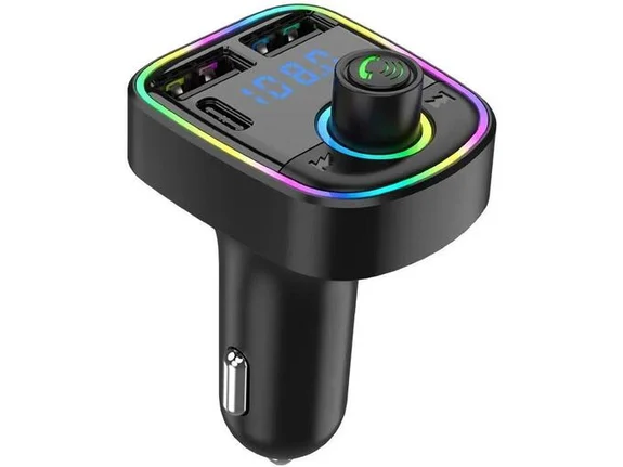 Bluetooth FM LED Transmiter C2 USBx2+PD crni