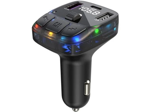 Bluetooth FM LED Transmiter C57 crni