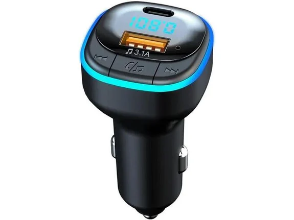 Bluetooth FM LED Transmiter C33 5V/ 3.1A crni