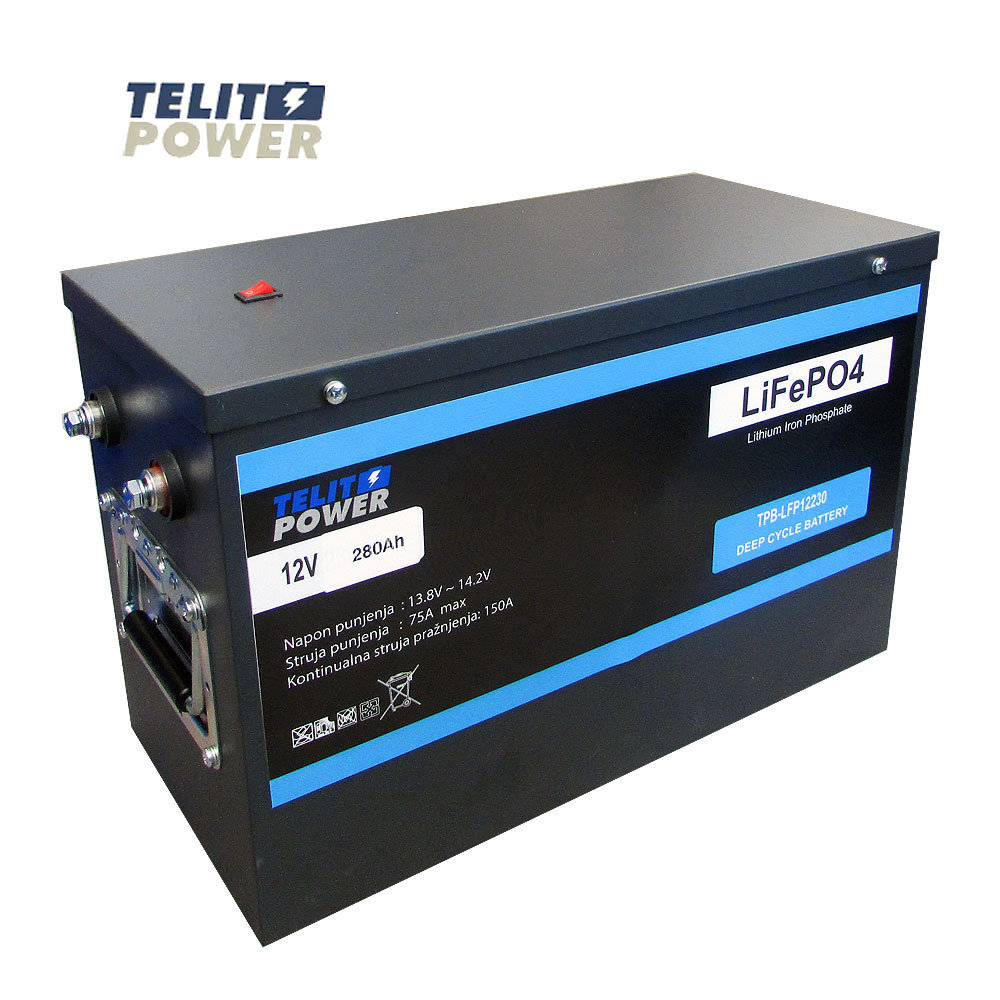 Akumulator LiFePO4 12V 280Ah - metalno kućište – Telit Power