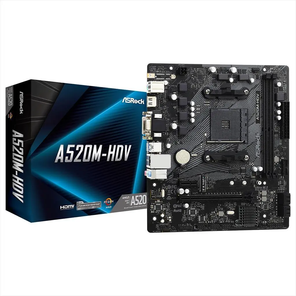 ASROCK Mb am4 a520m-hdv, m-atk, 2kddr4 4733mhz (oc), vga, hdmi