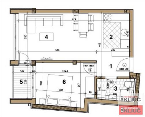 Centar, 46m2, Dvosoban sa pdv, Blizina Pešačke zon