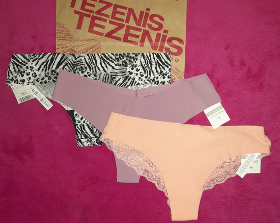 Tezenis 3kom brazilke microfiber,cipka M/L NOVO!%