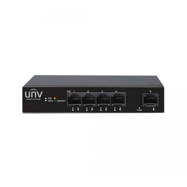 Uniview PoE Switch UNV NSW2010-5GT-POE-IN, 4-portni, Gigabitni