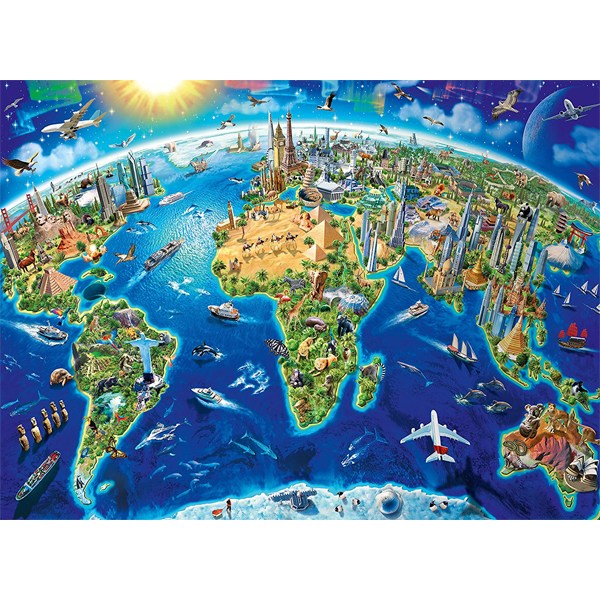Ravensburger puzzle (slagalice)-300XXL World Landmarks Map RA13227
