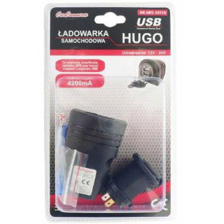 PUNJAC ZA VOZILO 12/24V, 3,1A SA 2 USB ULAZA "HUGO"