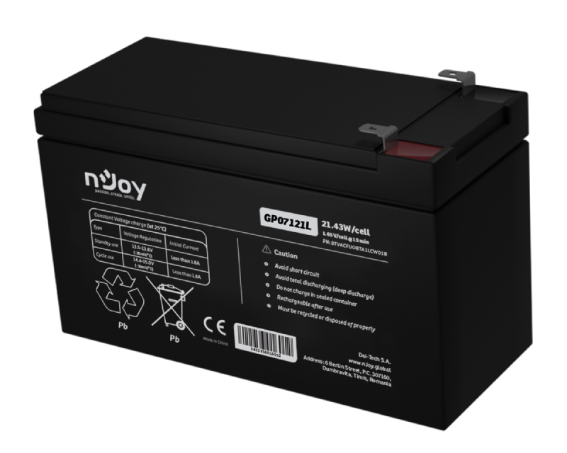 NJOY GP07121L baterija za UPS 12V 5Ah (BTVACFUOBTA1LCW01B)