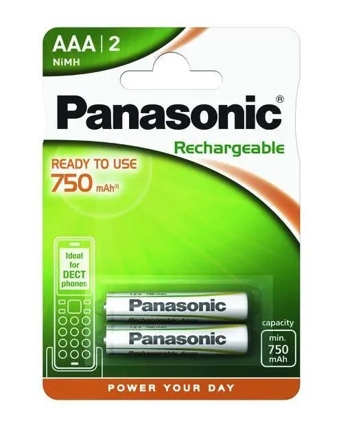 PANASONIC baterije HHR-4MVE/2BD - 2×AAA punjive 750mAh