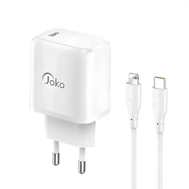 Konfulon Kućni punjač JK91+DC66 PD20W sa PD kablom Type C na iPhone lightning, Beli