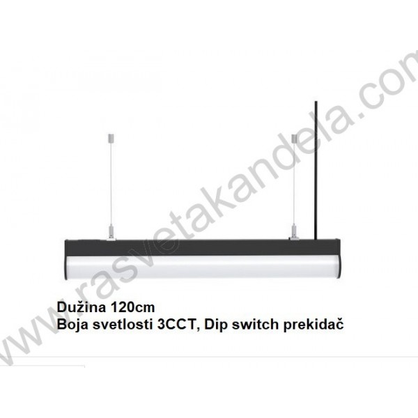 LED visilica dužine 120cm 40W 3000/4000/6500K crna AVENUE 3 CCT