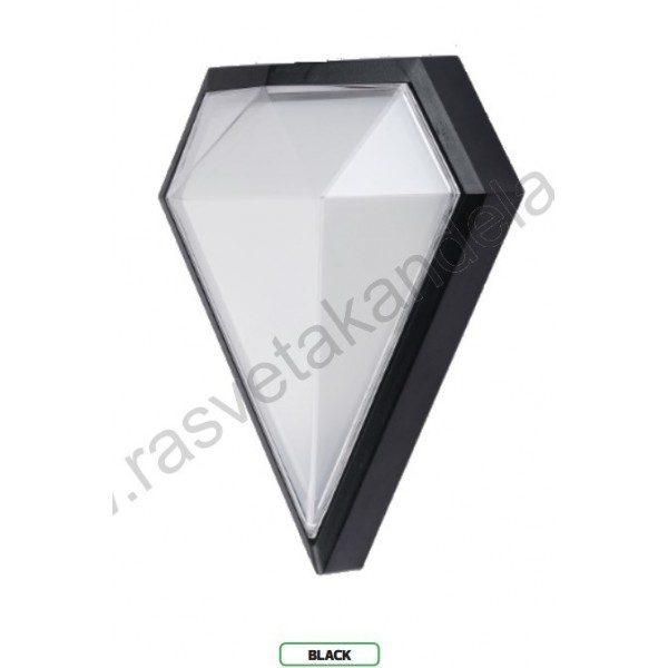 Baštenska zidna LED lampa CARAT 12W 4200K crna