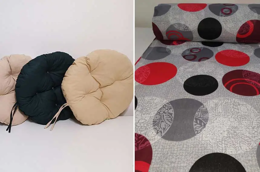 Okrugli jastuk sedalica za stolice 50 cm - Dotty Red