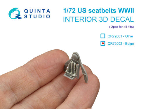Quinta Studio QR72002 US WWII Seatbelts - Beige Color for 2 Seats (for All Kits)