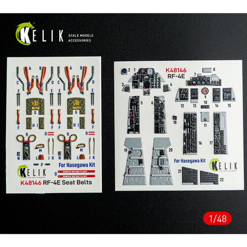 NEW! KELIK K48146 McDonnell Douglas RF-4 E Phantom - Interior 3D-Decals (for Hasegawa Kits)