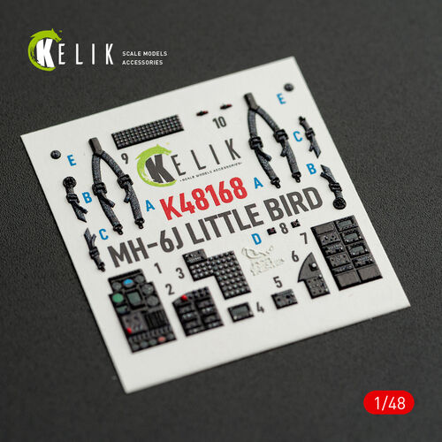 NEW! KELIK K48168 MH-6J Little Bird - Interior 3D-Decals (for ICM Kits)