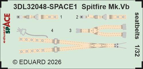 Eduard 3DL32048 Supermarine Spitfire Mk.Vb - Space Seatbelts (for Kotare Kits)