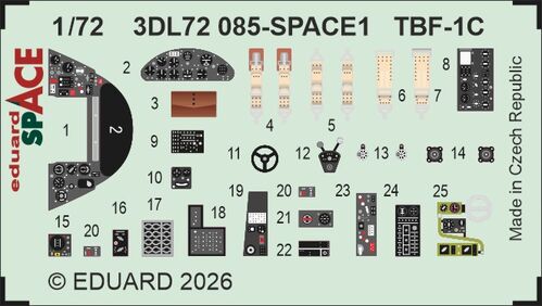 Eduard 3DL72085 Grumman TBF-1 C Avenger - Space Set (for Hobby Boss Kits)