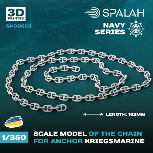 NEW! Spalah 00653 Chain for Anchor Kriegsmarine (162 mm / 3D-Printed)