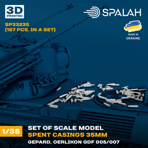 NEW! Spalah 33235 Spent Casings 35 mm for Gepard and Oerlikon GDF 005/007 (167 pcs/ 3-D Printed)