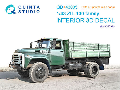 Quinta Studio QD+43005 ZIL-130 Family - 3D-Printed & Coloured Interior with 3D-Printed Resin Parts (for AVD Kits)