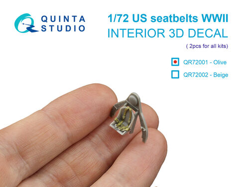 Quinta Studio QR72001 US WWII Seatbelts - Olive Color for 2 Seats (for All Kits)