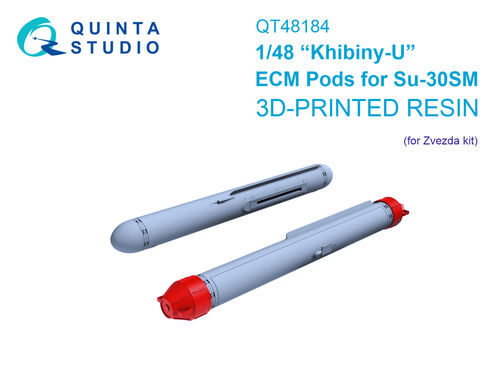 Quinta Studio QT48184 Khibiny-U ECM Pods for Su-30 SM- 3D-Printed (for All Kits)