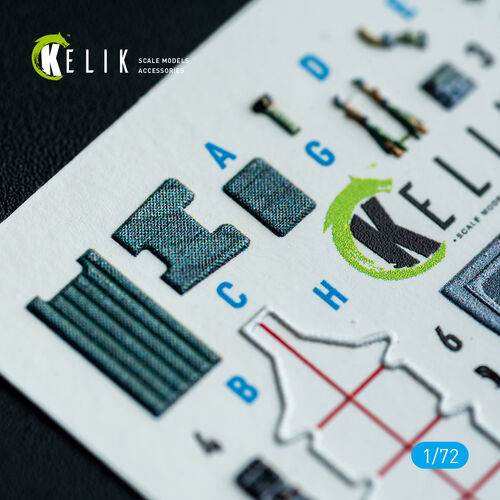 NEW! KELIK K72224 McDonnell Douglas AV-8 A Harrier (Early) - Interior 3D-Decals (for Italeri Kits)