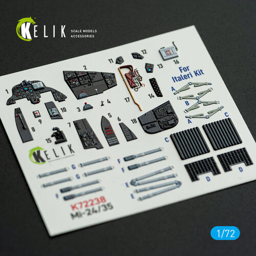 NEW! KELIK K72238 Mil Mi-35 / Mi-24 - Interior 3D-Decals (for Italeri Kits)