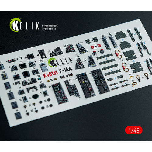 NEW! KELIK K48161 Grumman F-14 A Tomcat - Interior 3D-Decals (for GWH Kits)