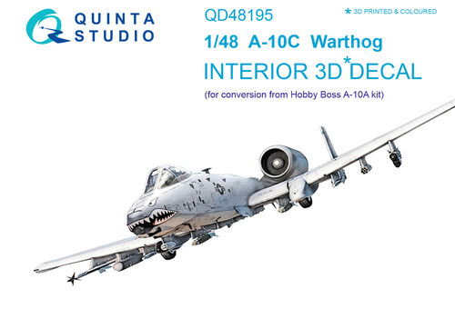 Quinta Studio QD48195 Fairchild A-10 C Thunderbolt II - 3D-Printed & Coloured Interior (for A-10 A Hobby Boss Kits)