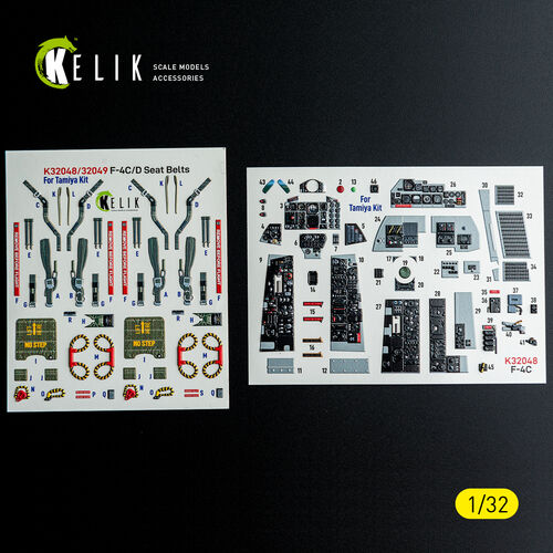 NEW! KELIK K32048 McDonnel Douglas F-4 C Phantom - Interior 3D-Decals (for Tamiya Kits)