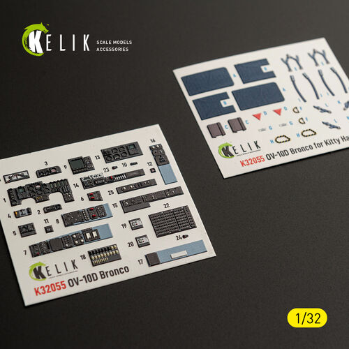 NEW! KELIK K32055 North American Rockwell OV-10 D Bronco - Interior 3D-Decals (for Kitty Hawk & Zimi Models Kits)