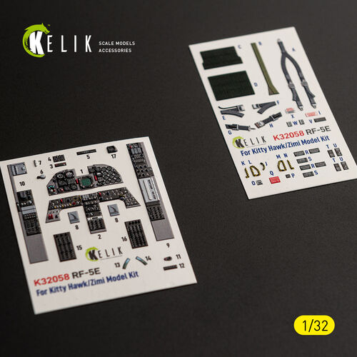 NEW! KELIK K32058 Northrop RF-5 E - Interior 3D-Decals (for Kitty Hawk & Zimi Models Kits)
