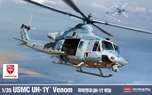 NEW! Academy 12138 Bell UH-1 Y Venom Utility Helicopter (USMC)