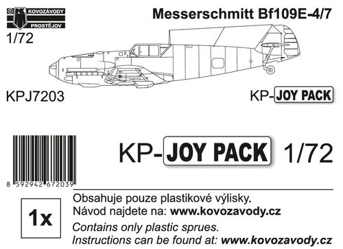 NEW! Kovozavody Prostejov KPJ7203 Messerschmitt Bf-109 E-4 / E-7 (Joy Pack)