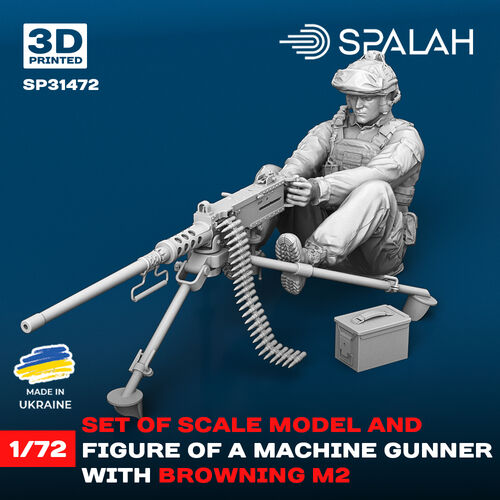 NEW! Spalah 31472 Machine Gunner with Browning M2 Machine Gun (1 Figure / 3D-Printed)