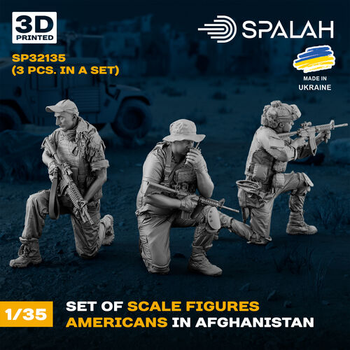 NEW! Spalah 32135 Americans in Afghanistan (3 Figures / 3-D Printed)