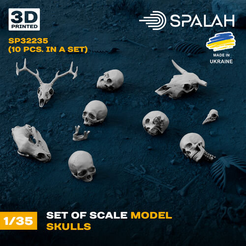 NEW! Spalah 32235 Skulls (10 pcs / 3-D Printed)